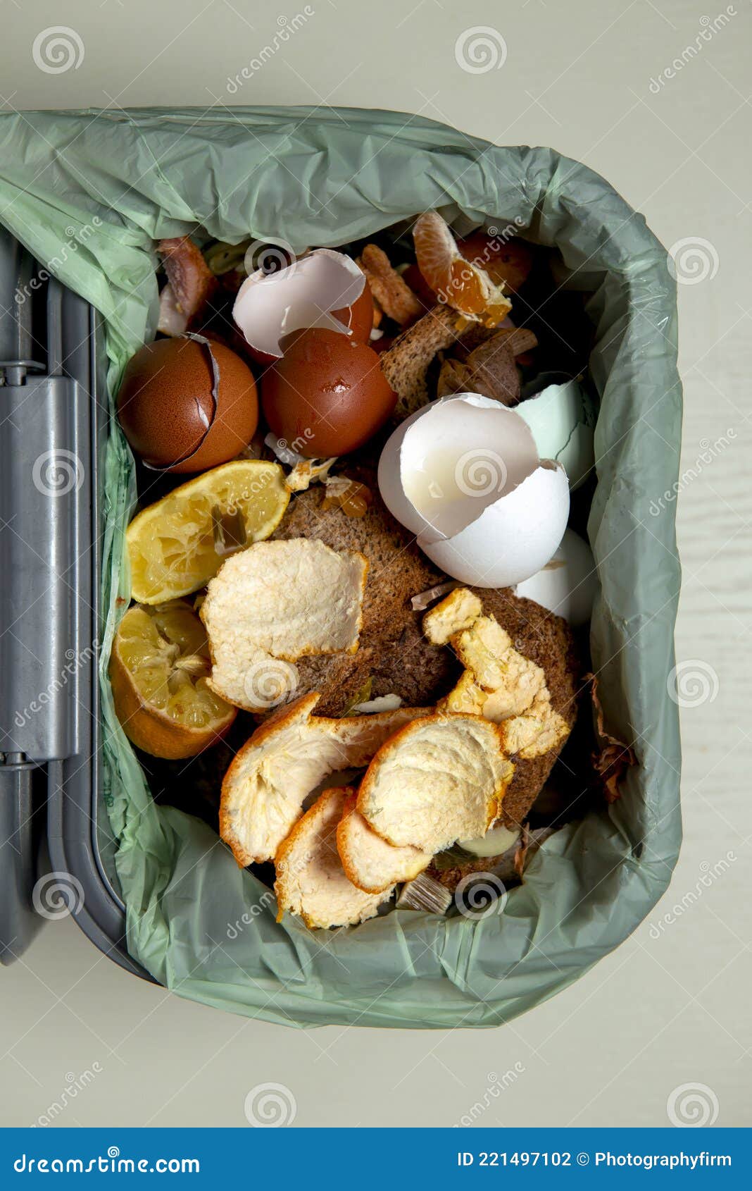 Bin full of rubbish stock photo. Image of peel, compostable - 221497102