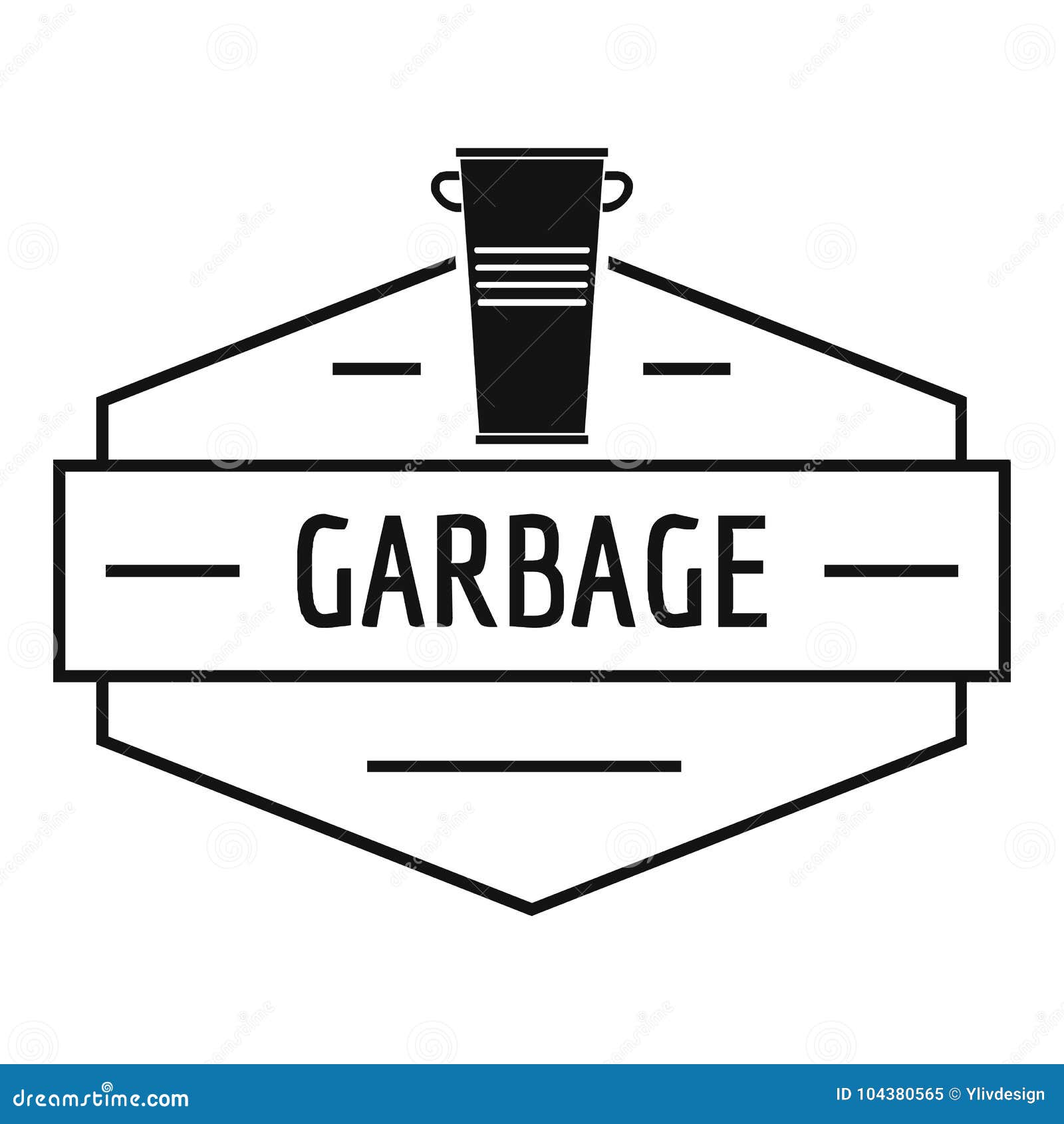 Bin Garbage Logo, Simple Black Style Stock Vector - Illustration of ...