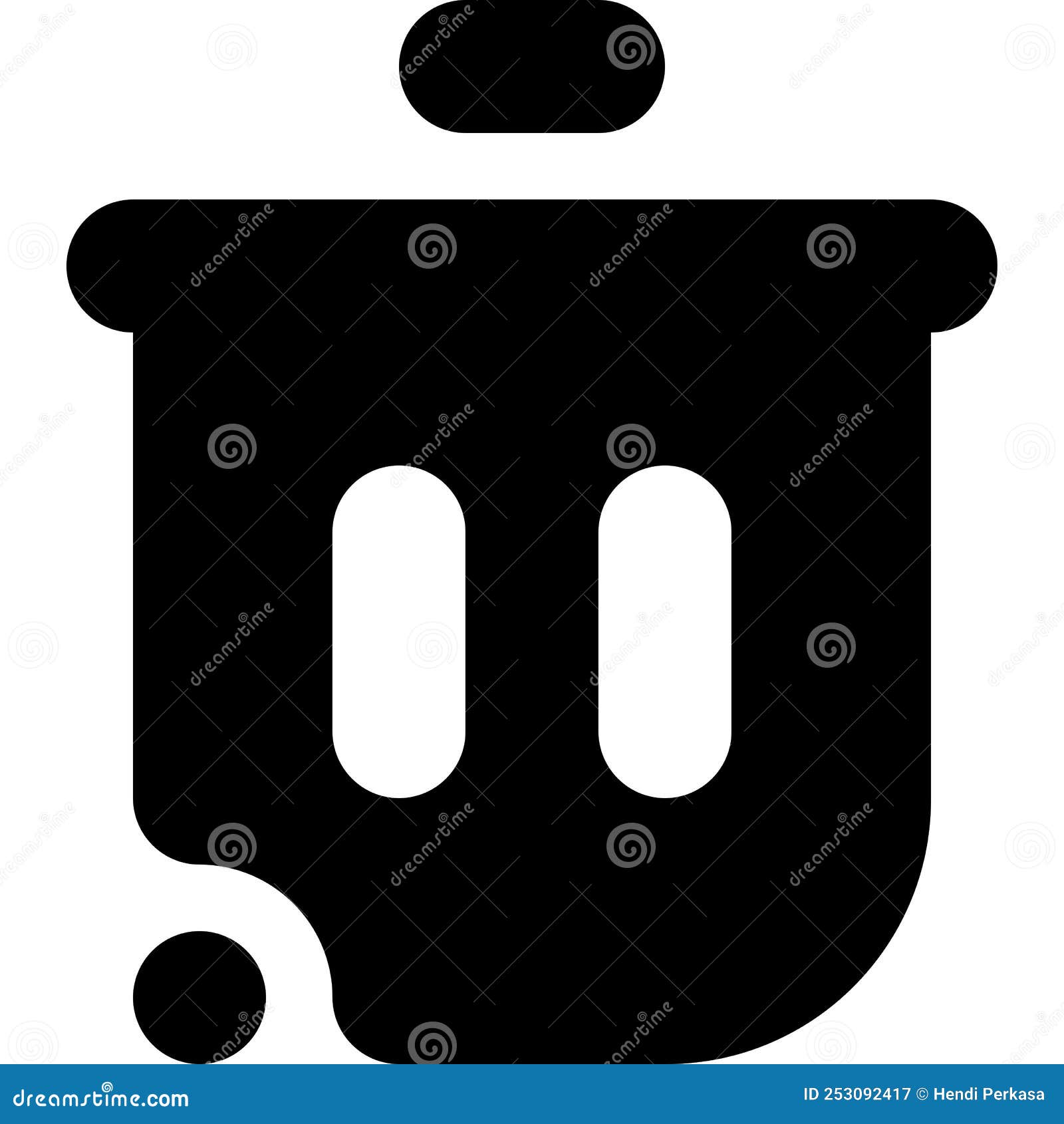Bin Glyph Style Icon Design Symbol and Illustration Vector Stock Vector ...