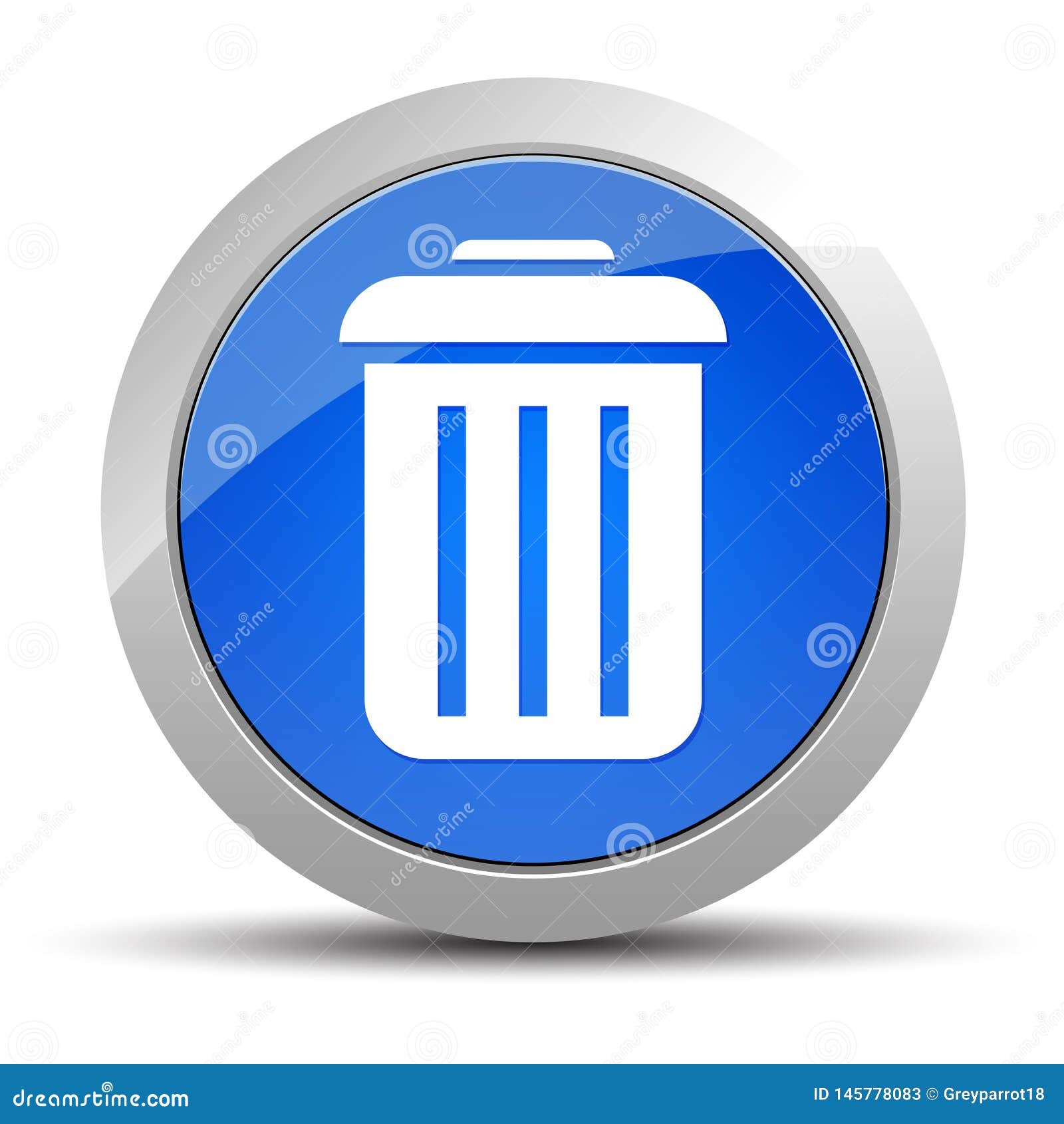 Bin Icon Blue Round Button Illustration Stock Illustration ...