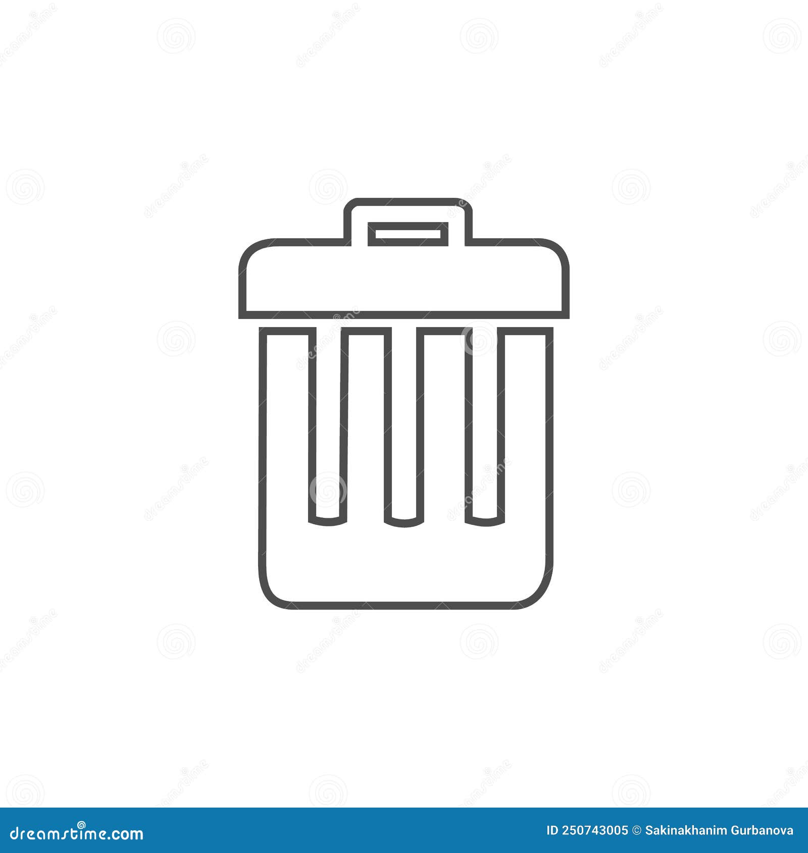 Bin icon vector stock illustration. Illustration of icon - 250743005
