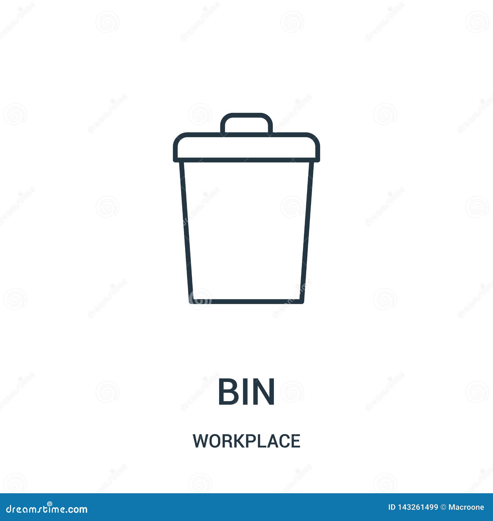 Bin Icon Vector from Workplace Collection. Thin Line Bin Outline Icon ...