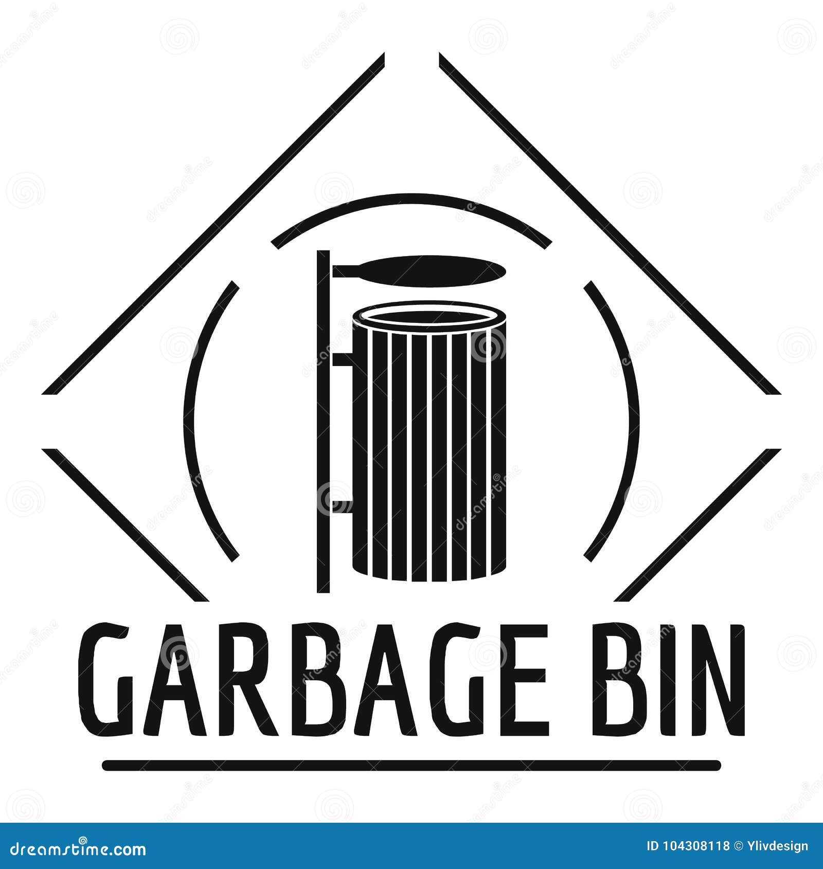 Bin Logo, Simple Black Style Stock Vector - Illustration of environment ...