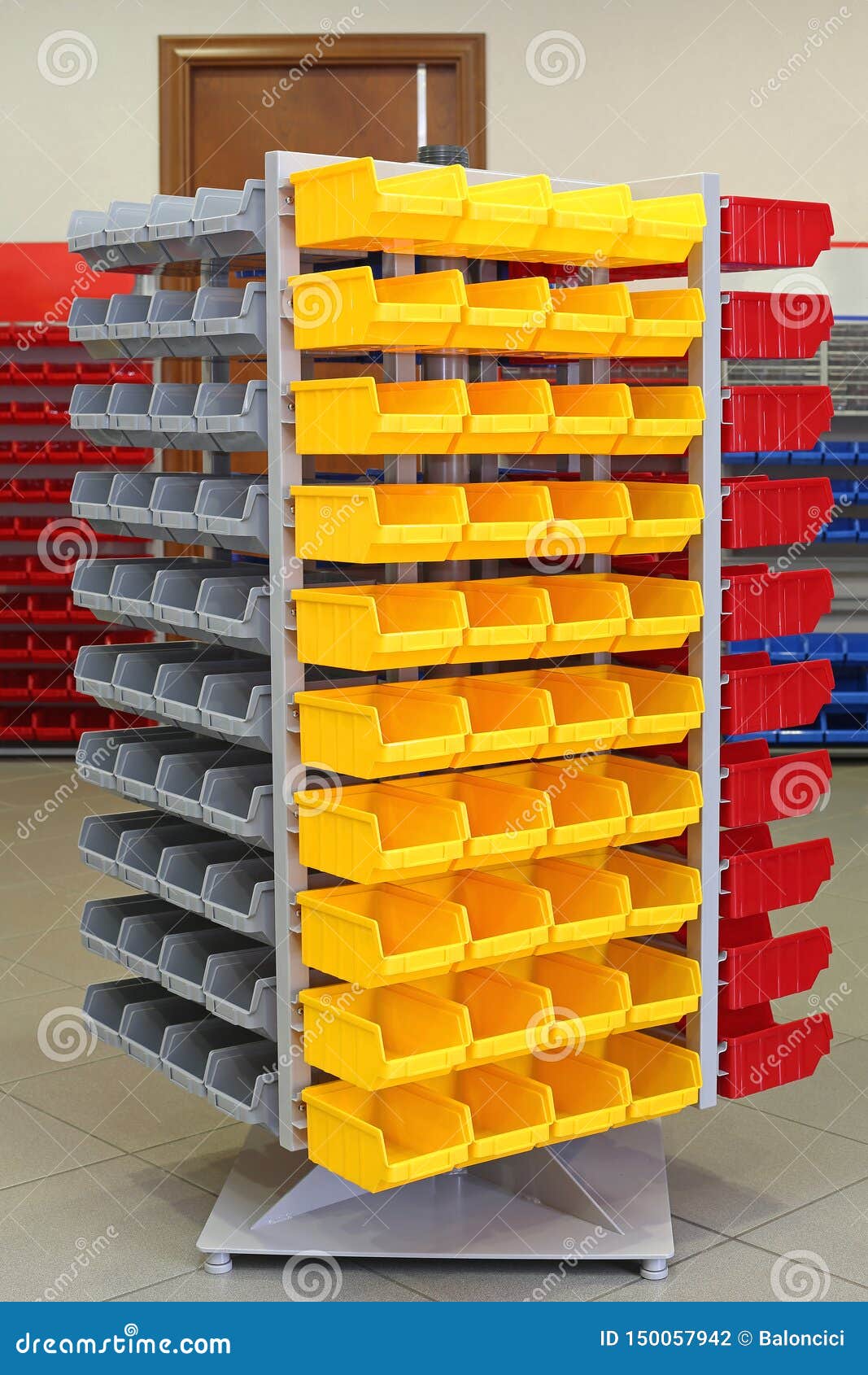 Bin Racks Shelf stock photo. Image of warehouse, plastic - 150057942