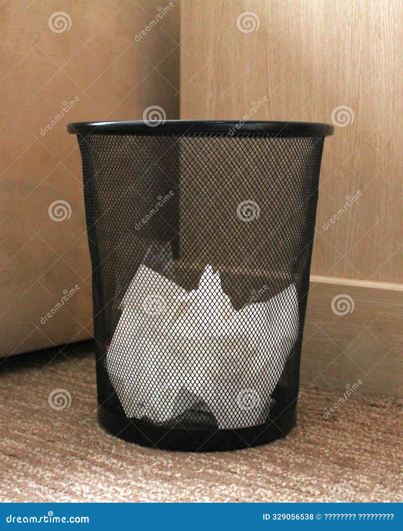 Bin with Rubbish on the Rooms Floor Stock Photo - Image of rubbish ...
