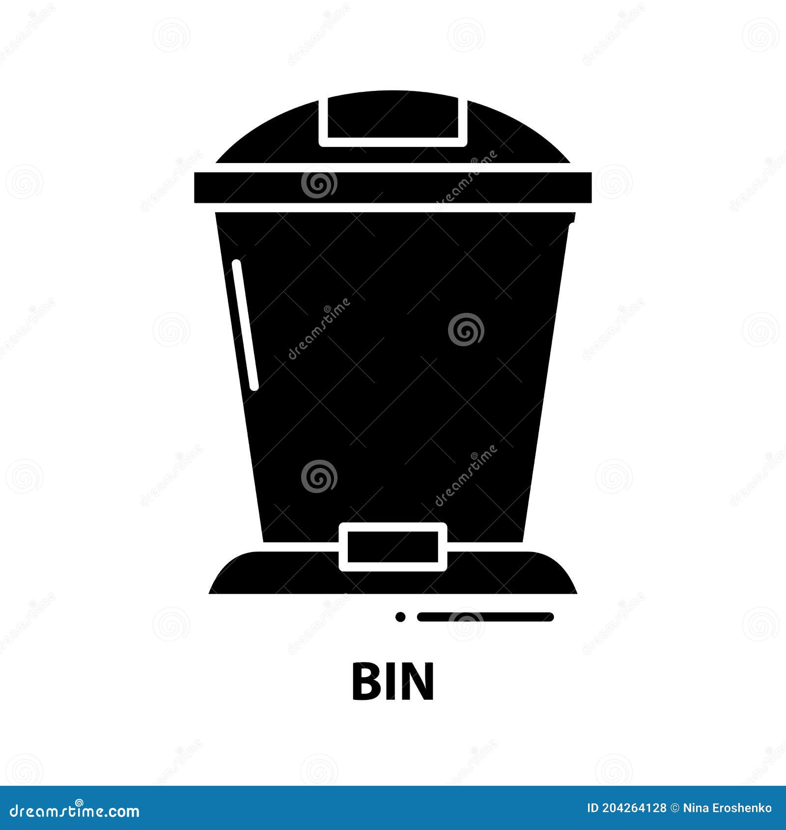 Bin Symbol Icon, Black Vector Sign with Editable Strokes, Concept ...