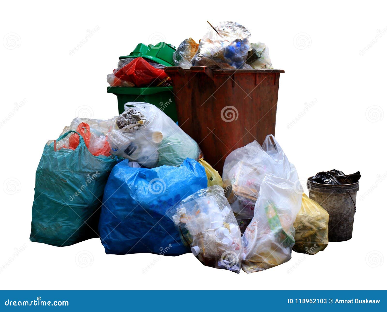 Garbage Is Pile Lots Dump, Many Garbage Plastic Bags Black Waste At ...