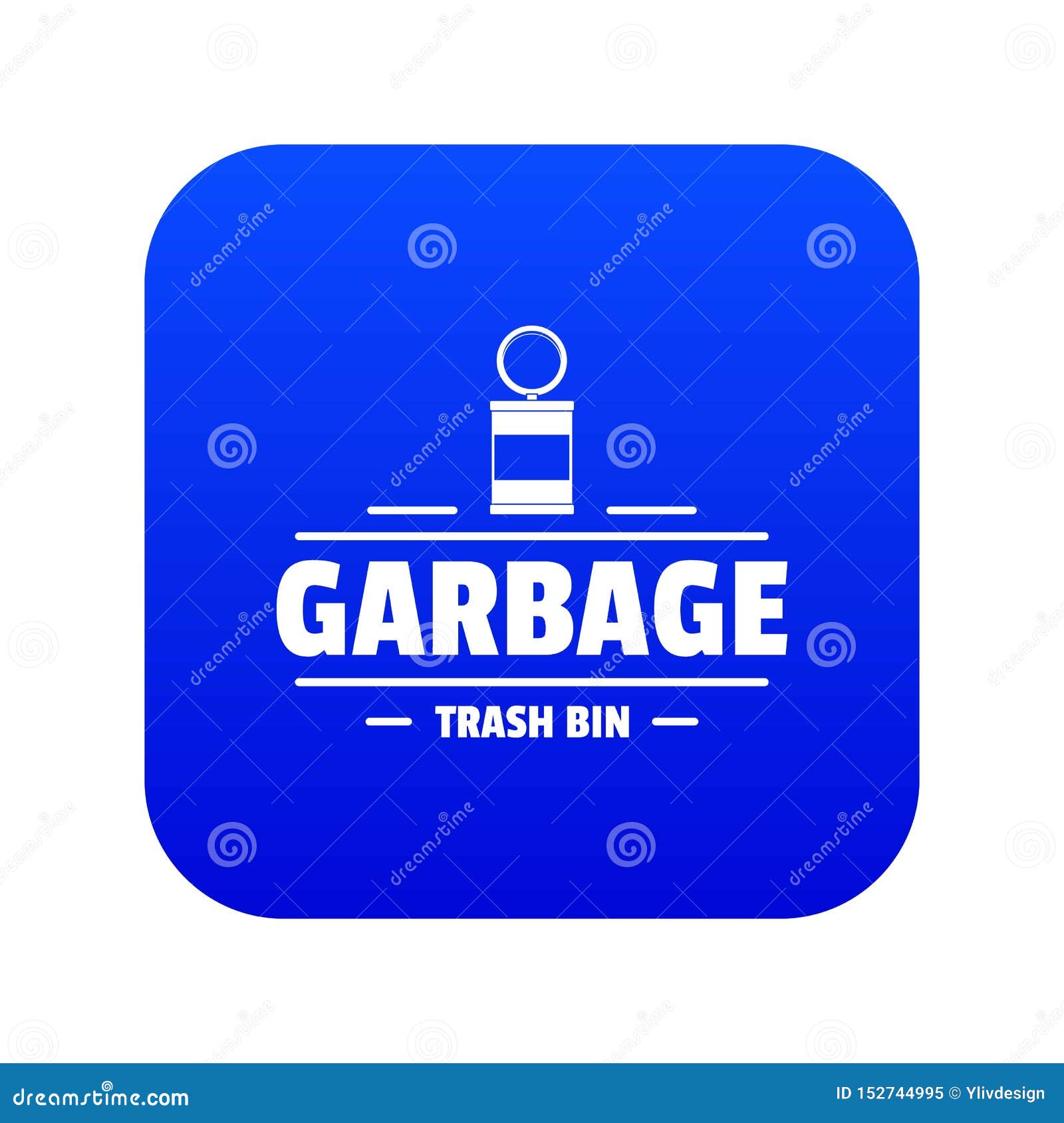 Bin Trash Garbage Icon Blue Vector Stock Vector - Illustration of icon ...