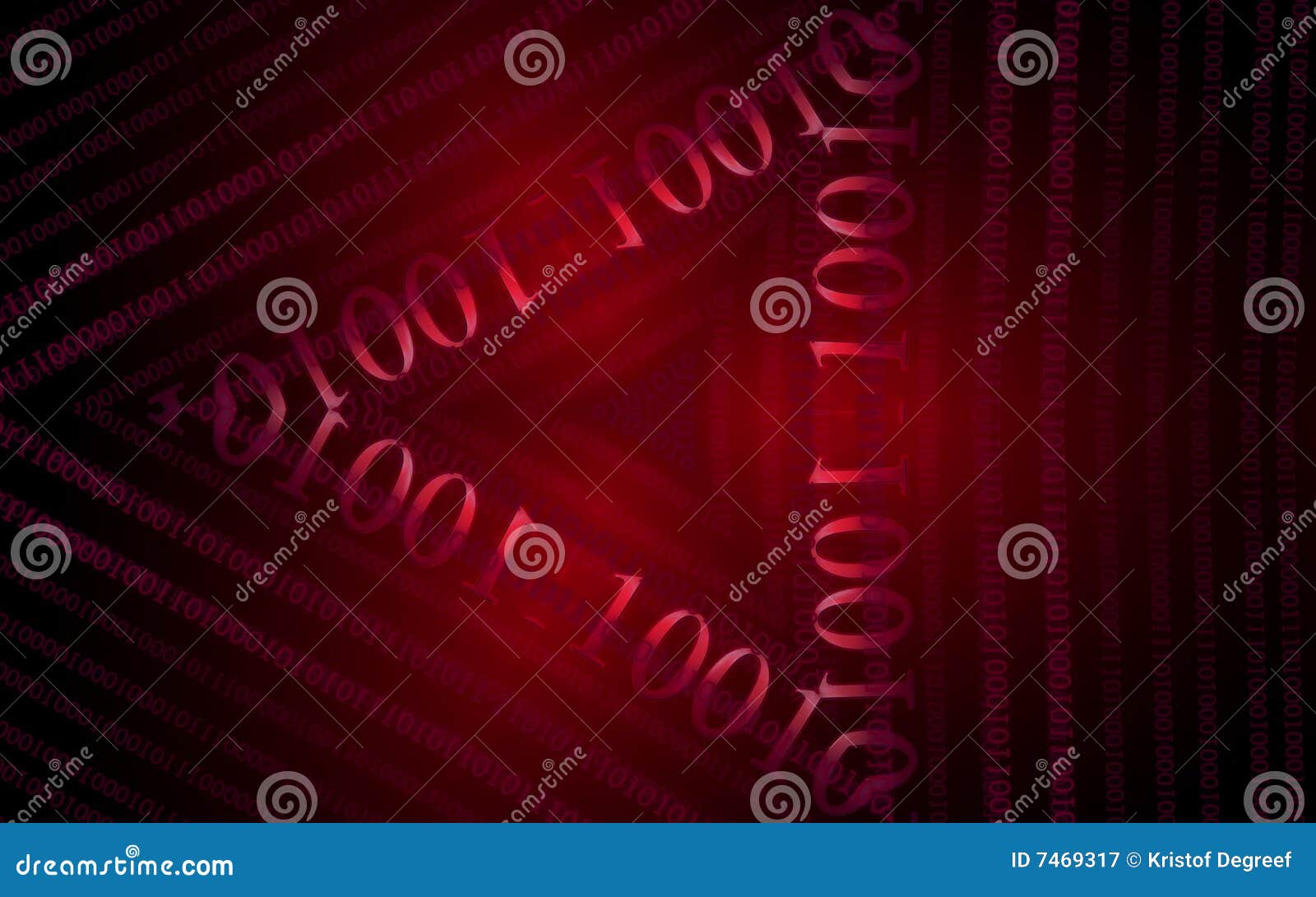 Binaire Code, Rode Driehoek Stock Illustratie - Illustration of dekking ...