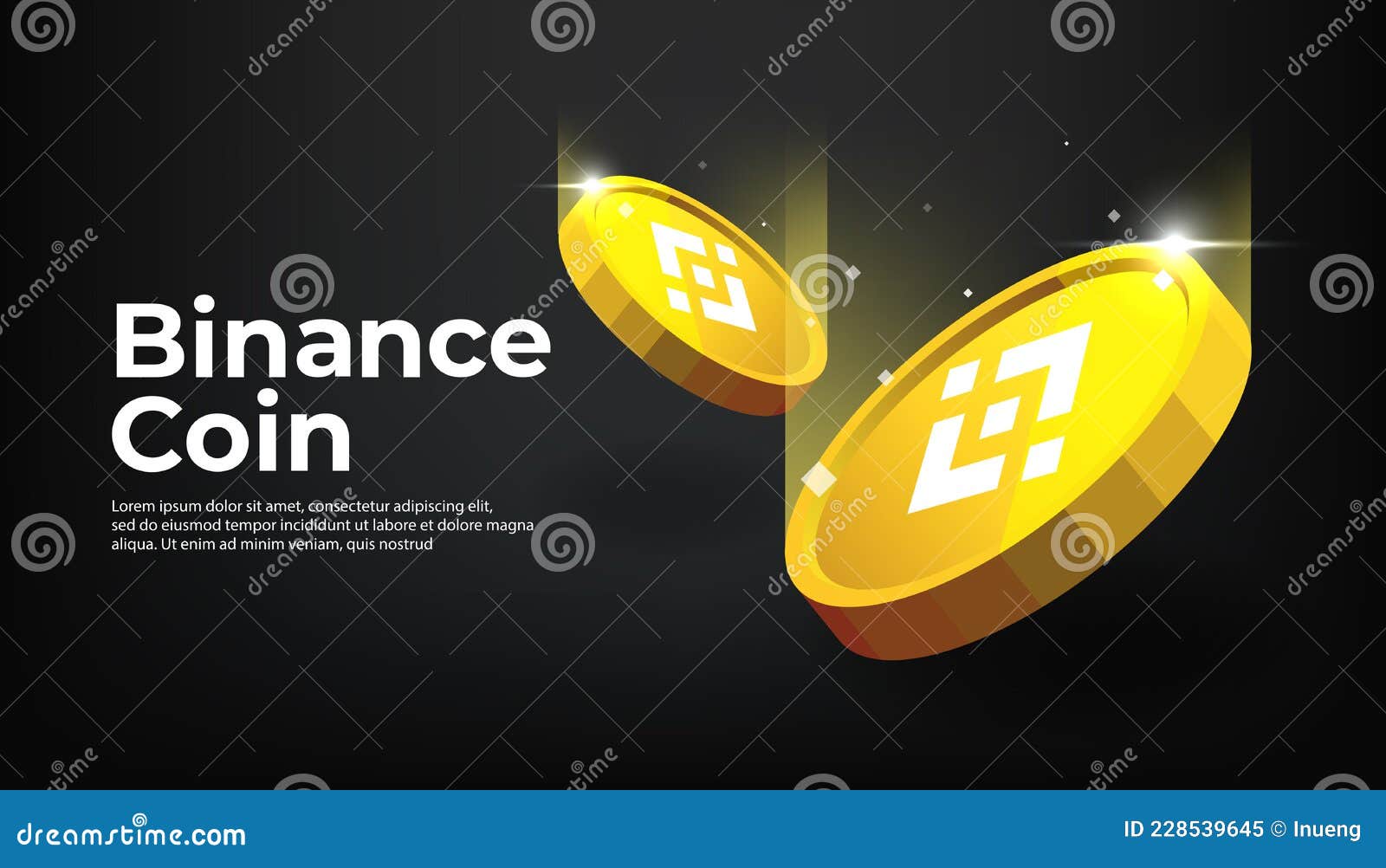 Binance BNB Coin Banner. BNB Cryptocurrency Concept Banner Background ...