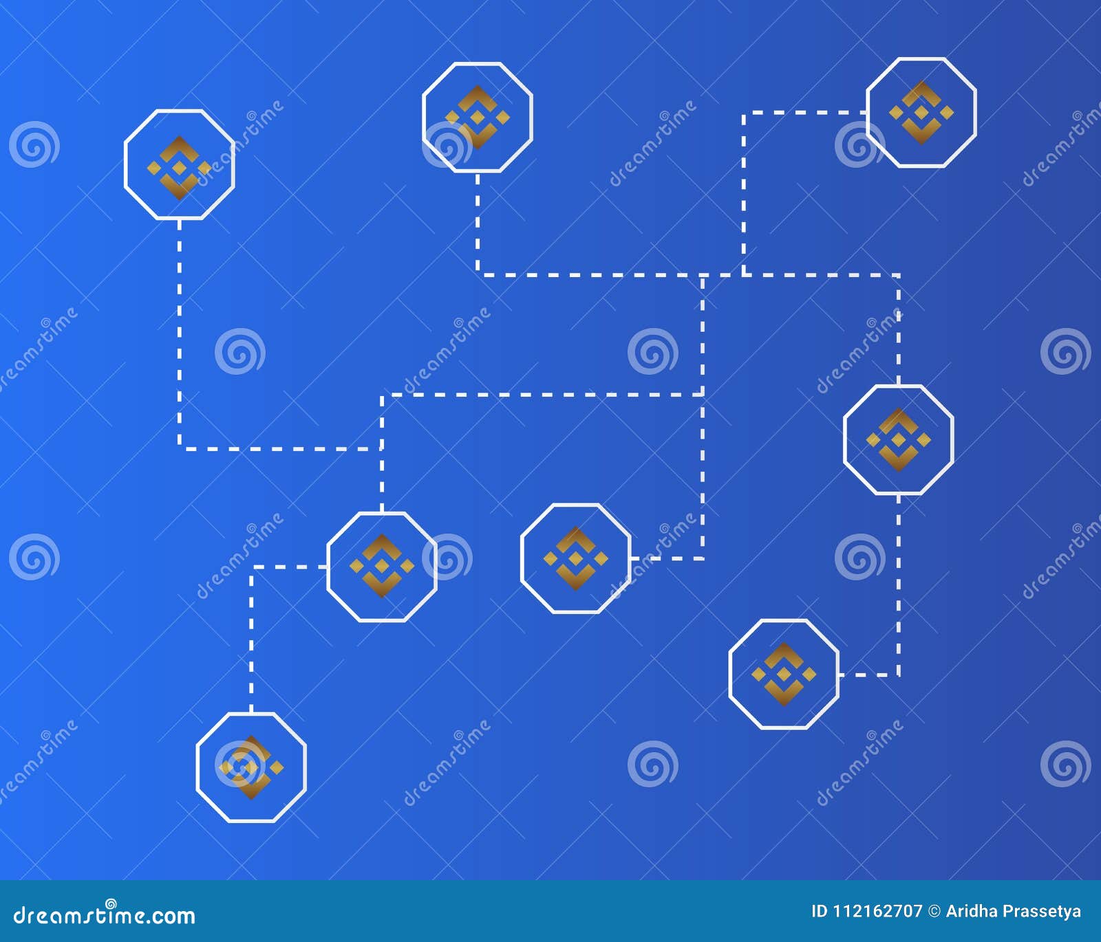 Binance Coin Style on Blue Background Editorial Photography ...