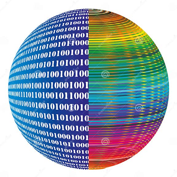 Binaries and Colors stock vector. Illustration of numeral - 50709490