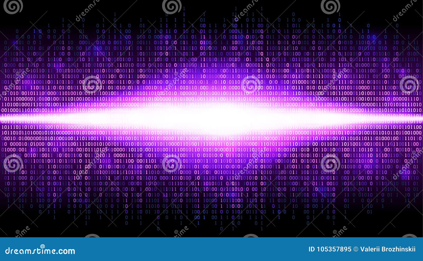 Binary Abstract Background with Bright Radiance in the Digital Space ...