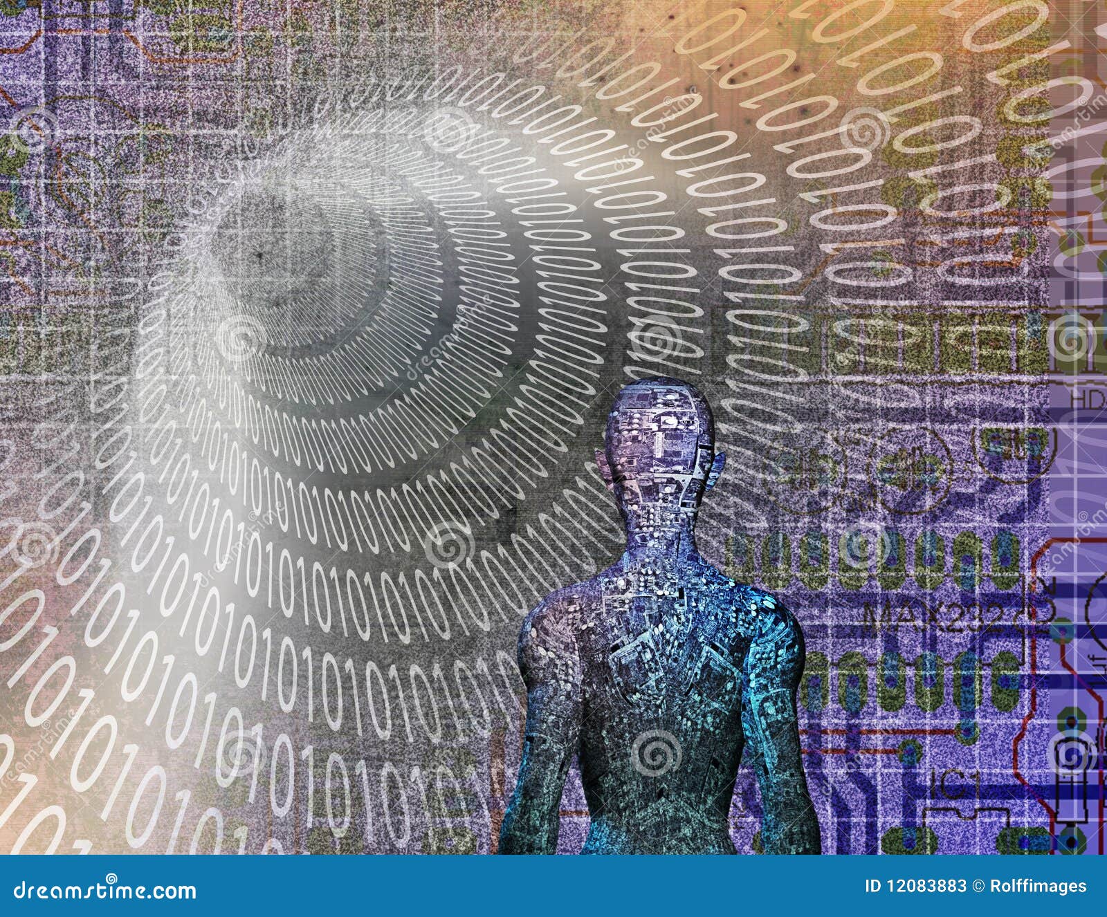 Binary Abstract with Figure Stock Illustration - Illustration of ...