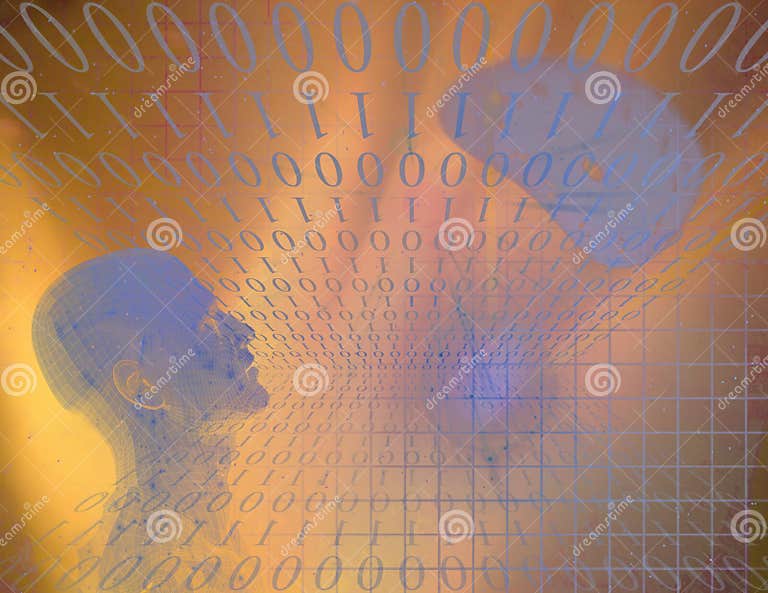 Binary Abstract with Figure Stock Illustration - Illustration of binary ...