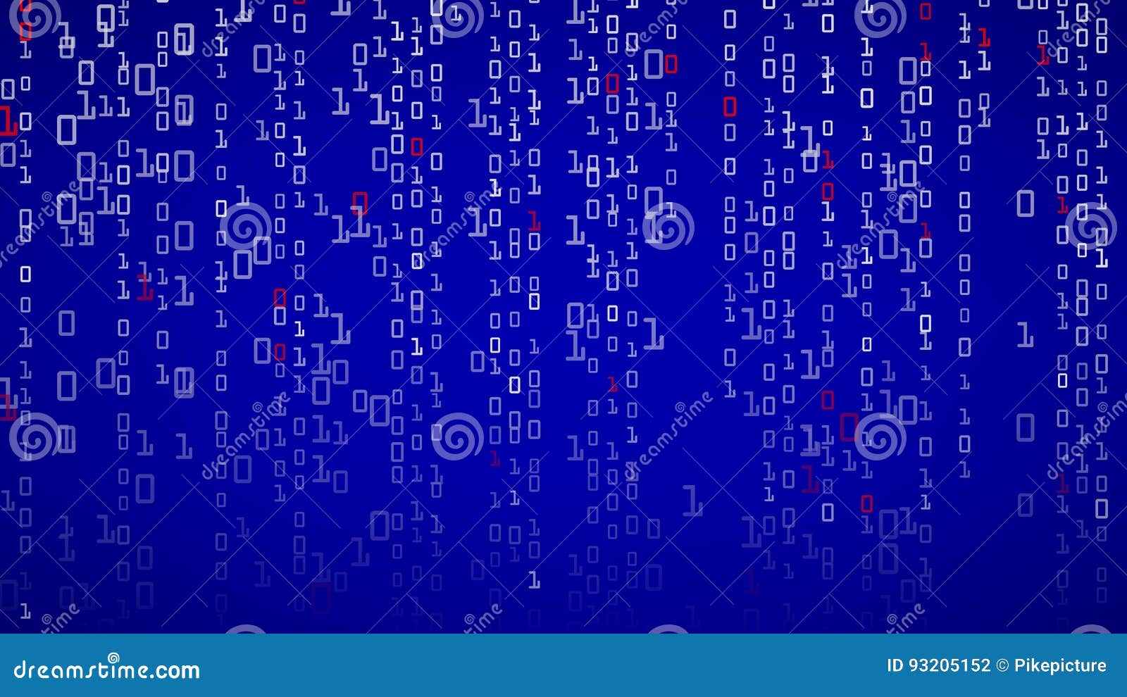 Binary Background. Binary Code with Digits on Screen. Vector ...