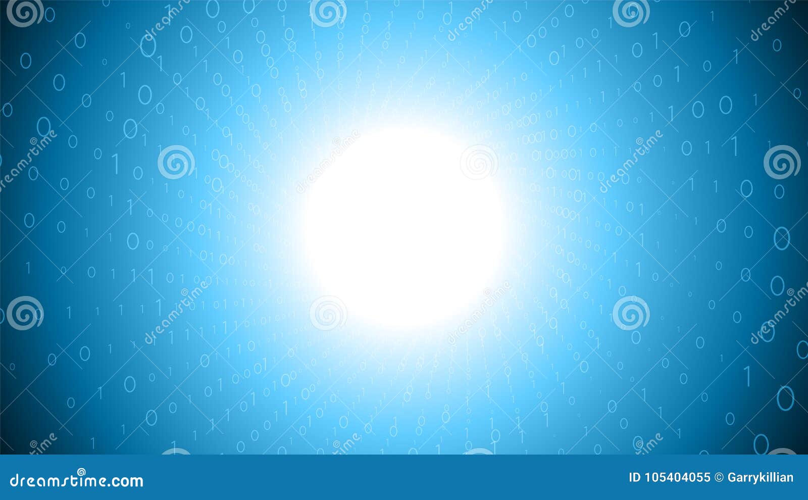 Binary Big Data Stream Visualization Blue Tunnel Flow Of Data As Numbers Strings Stock Vector