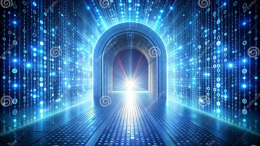 Binary Bloom: an Ethereal Gateway of Light and Code AI Generated Stock Illustration ...