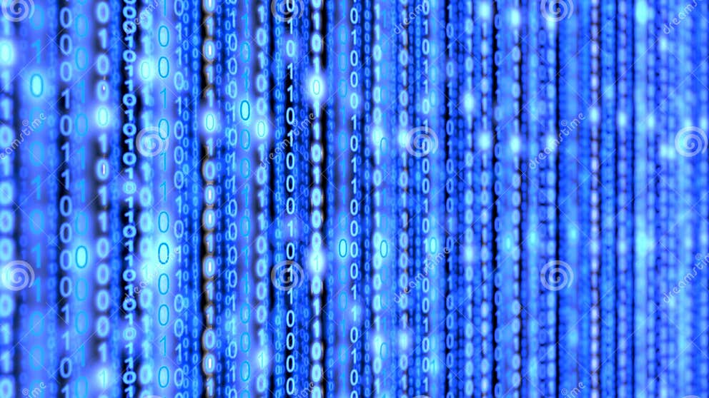 Binary Blue Datastream Matrix Background Stock Photo - Image of design ...
