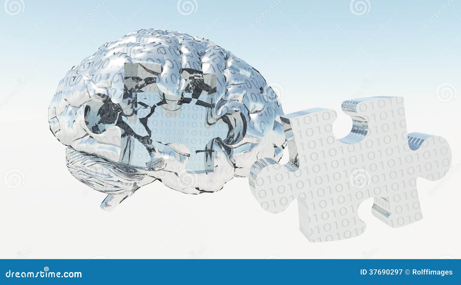 Binary Brain Puzzle stock illustration. Illustration of connect - 37690297