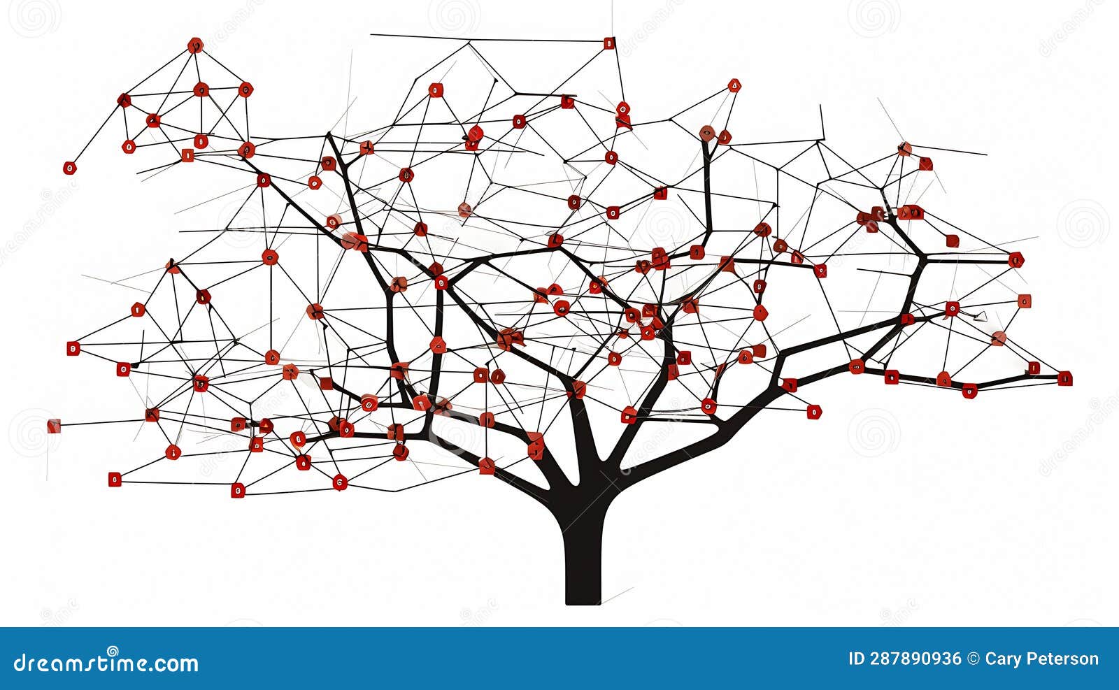 Binary Closeup Tree Red Dots Diagram: Exponential Distributions Stock ... Binary Closeup Tree Red Dots Diagram: Exponential Distributions Stock ...