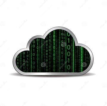 Binary cloud computing stock vector. Illustration of code - 32373288