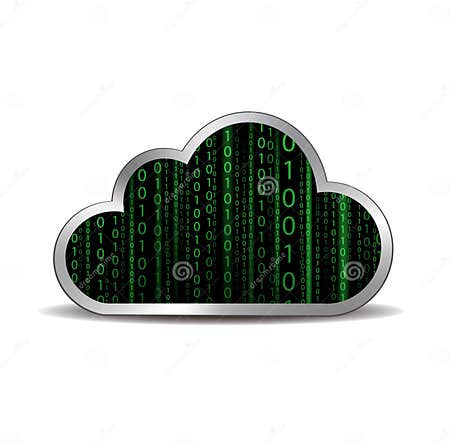 Binary cloud computing stock vector. Illustration of code - 32373288