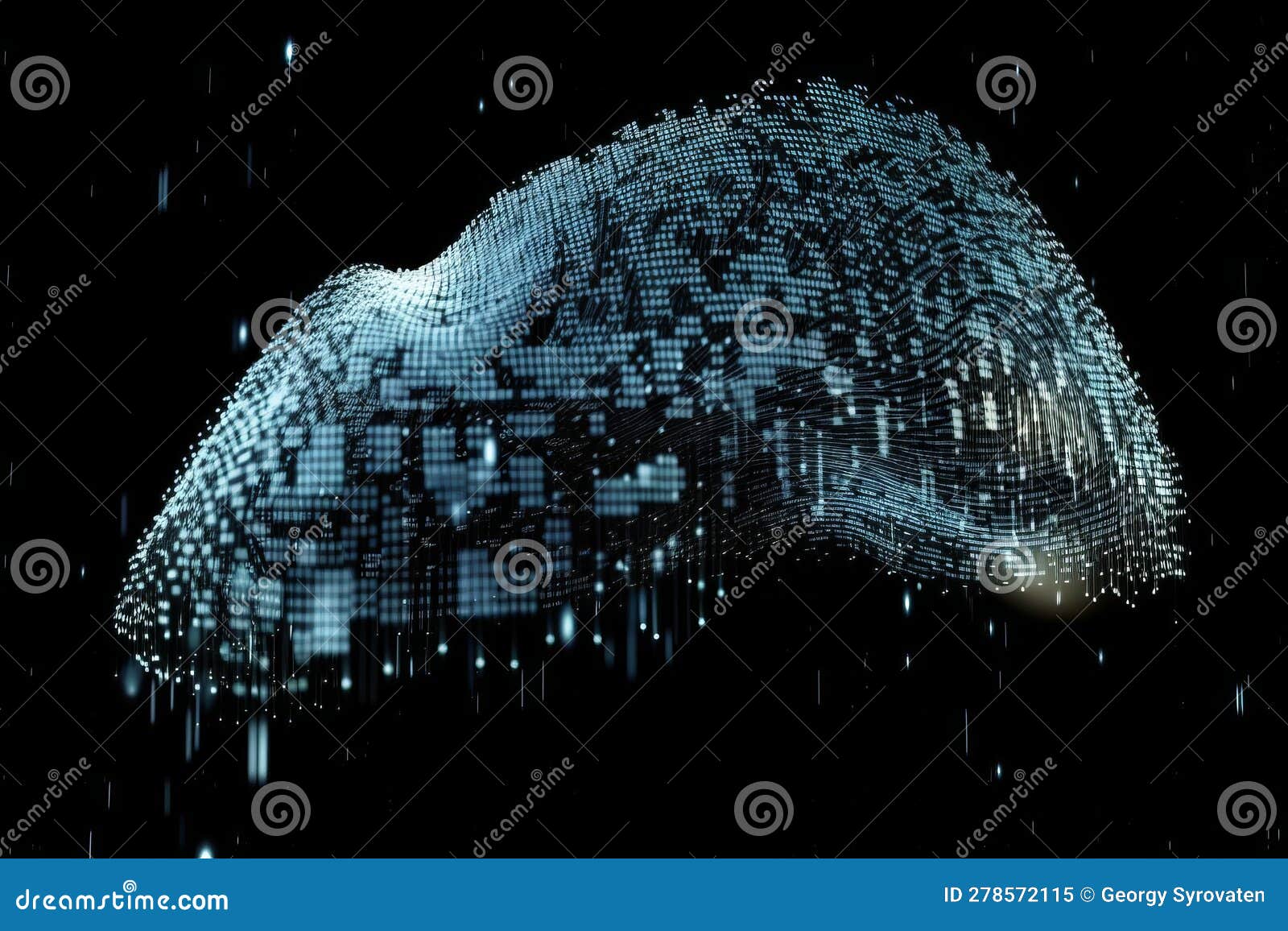 Binary Cloud: Futuristic High-Tech Data Storage in 8k Detail Stock ...