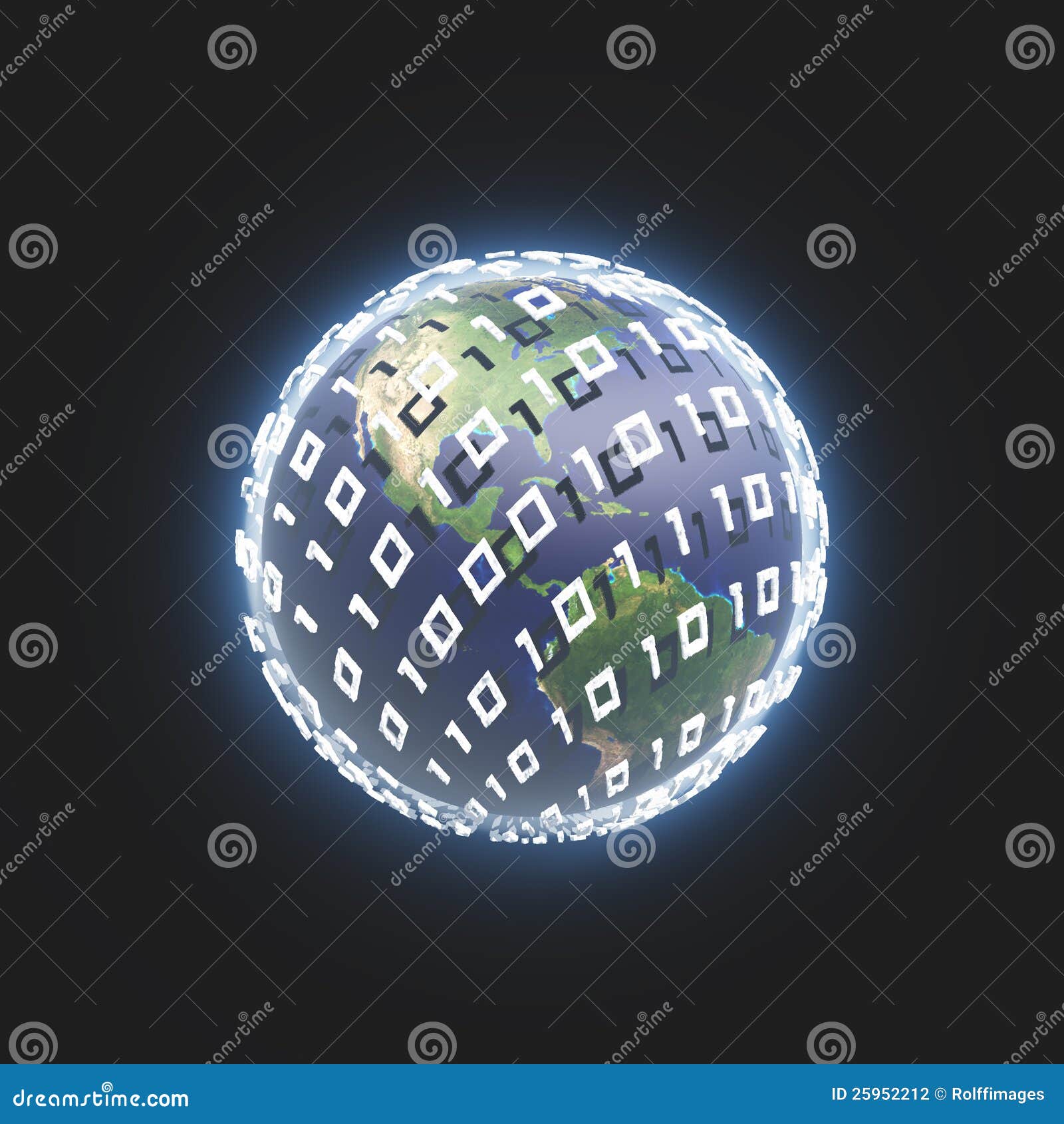 Binary Clouds Earth stock illustration. Illustration of global - 25952212
