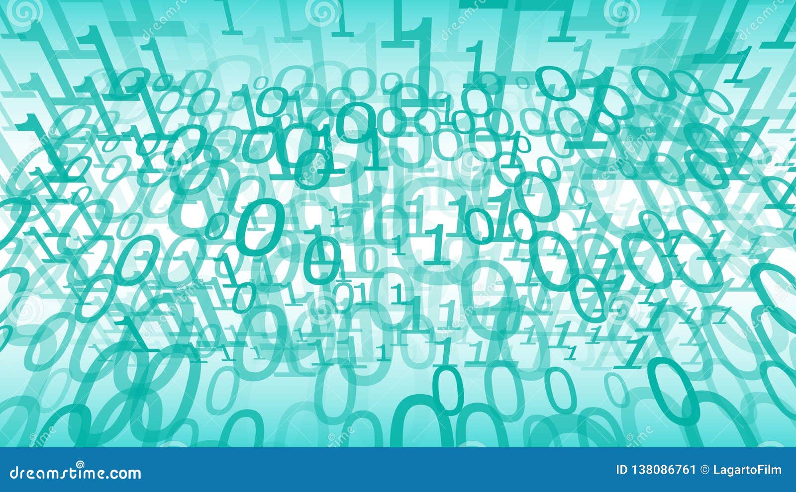 Binary Code Abstract Background Mint Green Color Stock Vector ...