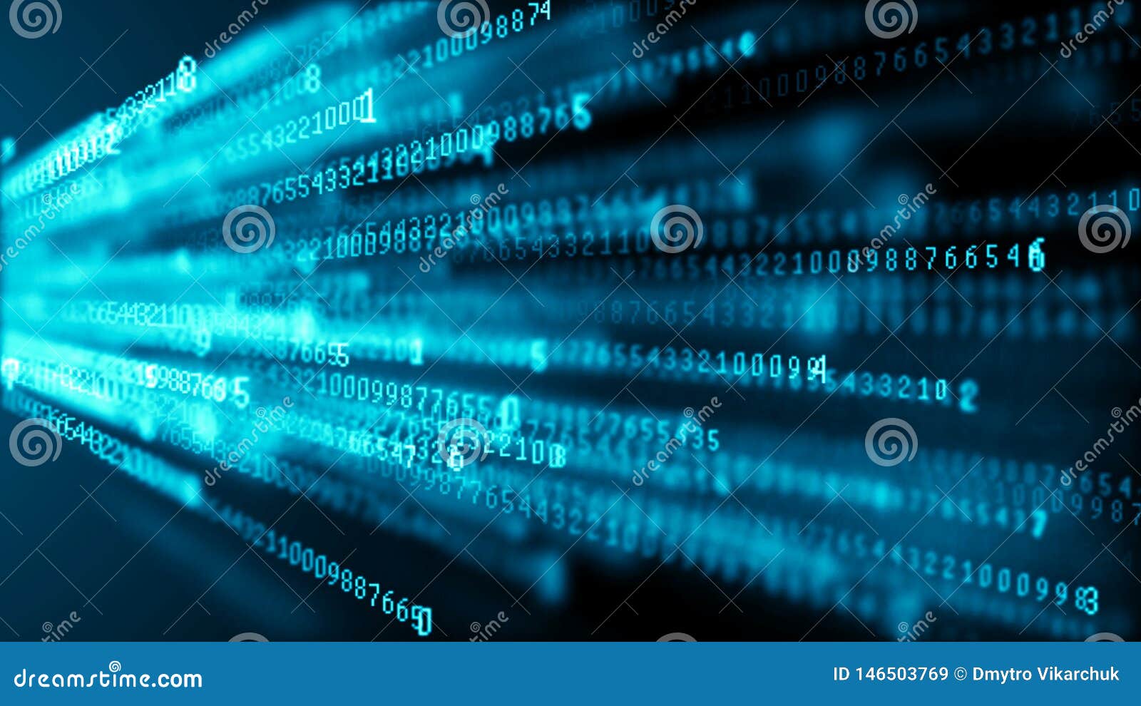 Binary Code Abstract Technology Background. Big Data. Coding or Hacker Concept. Binary Code ...