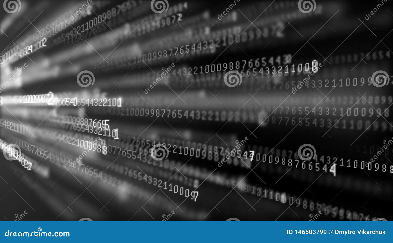 Binary Code Abstract Technology Background. Big Data. Coding or Hacker Concept. Binary Code ...