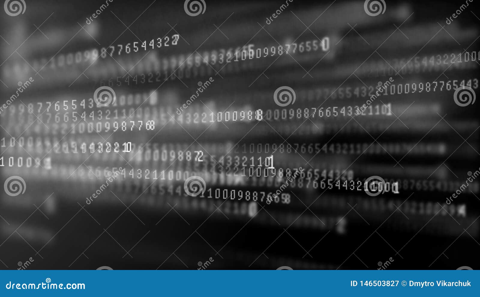 Binary Code Abstract Technology Background. Big Data. Coding or Hacker Concept. Binary Code ...