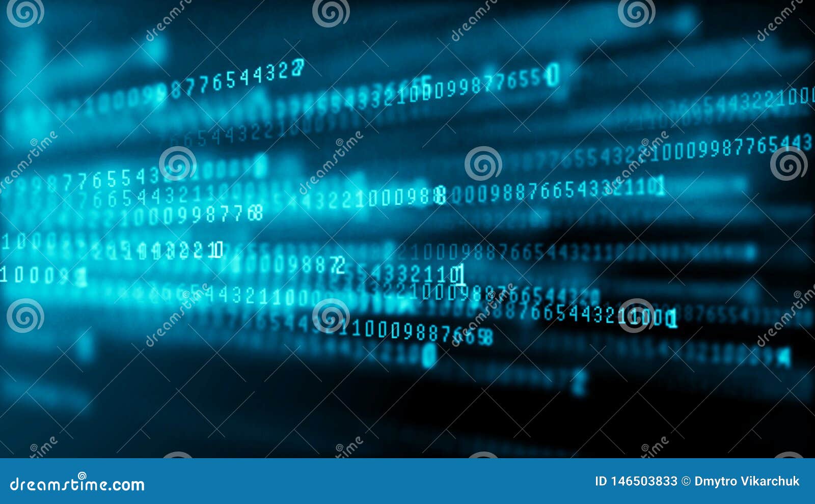 Binary Code Abstract Technology Background. Big Data. Coding or Hacker Concept. Binary Code ...