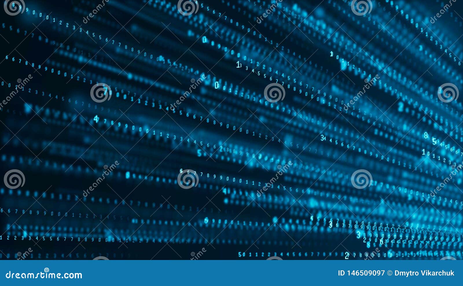 Binary Code Abstract Technology Background. Big Data. Coding or Hacker Concept. Binary Code ...