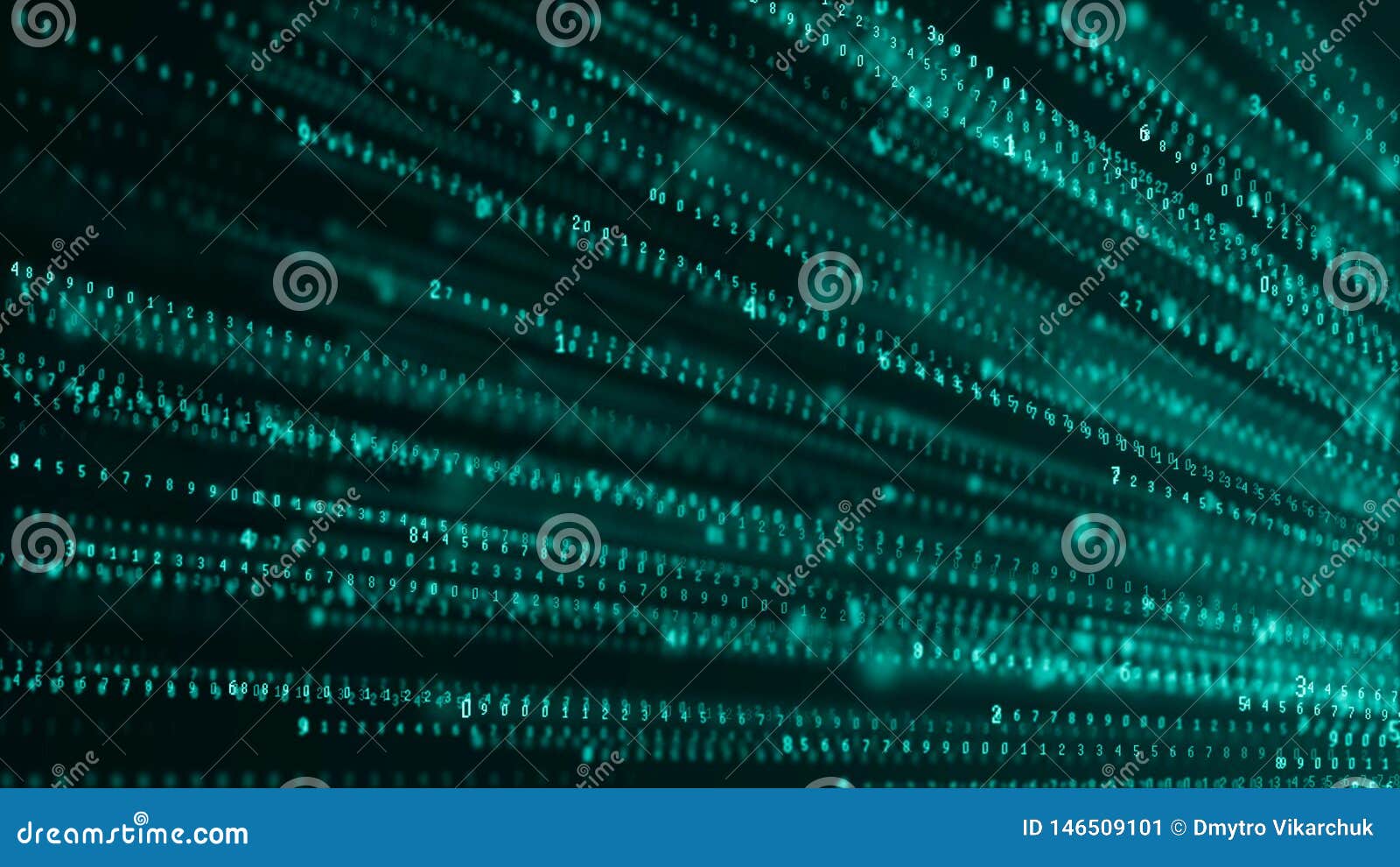 Binary Code Abstract Technology Background. Big Data. Coding or Hacker Concept. Binary Code ...