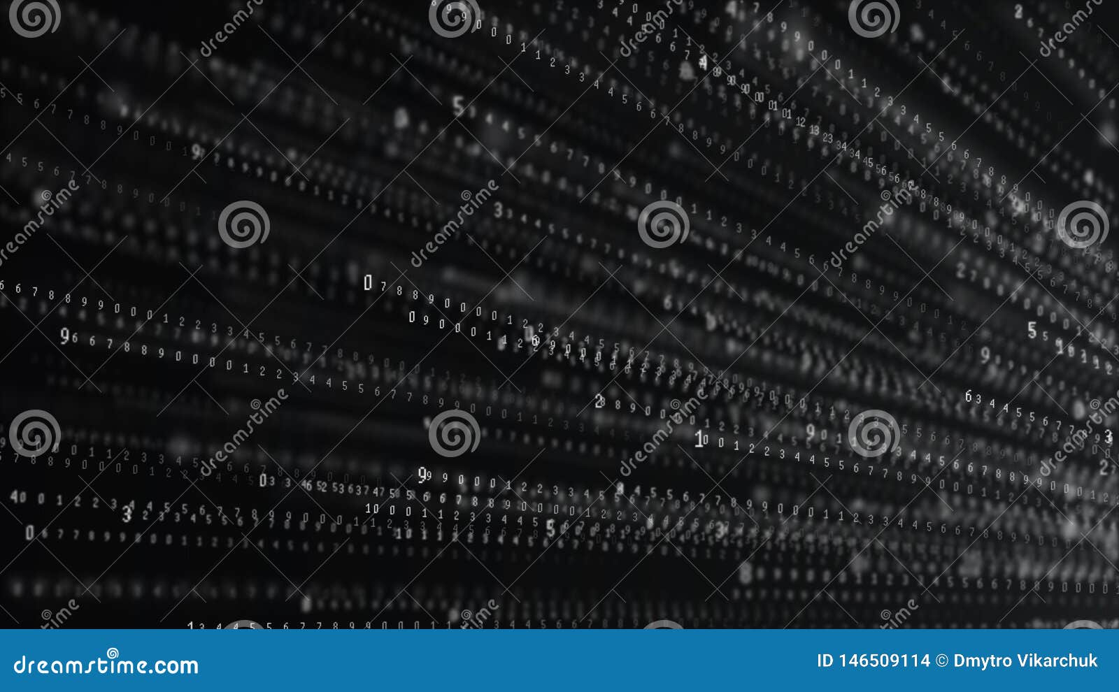 Binary Code Abstract Technology Background. Big Data. Coding or Hacker Concept. Binary Code ...