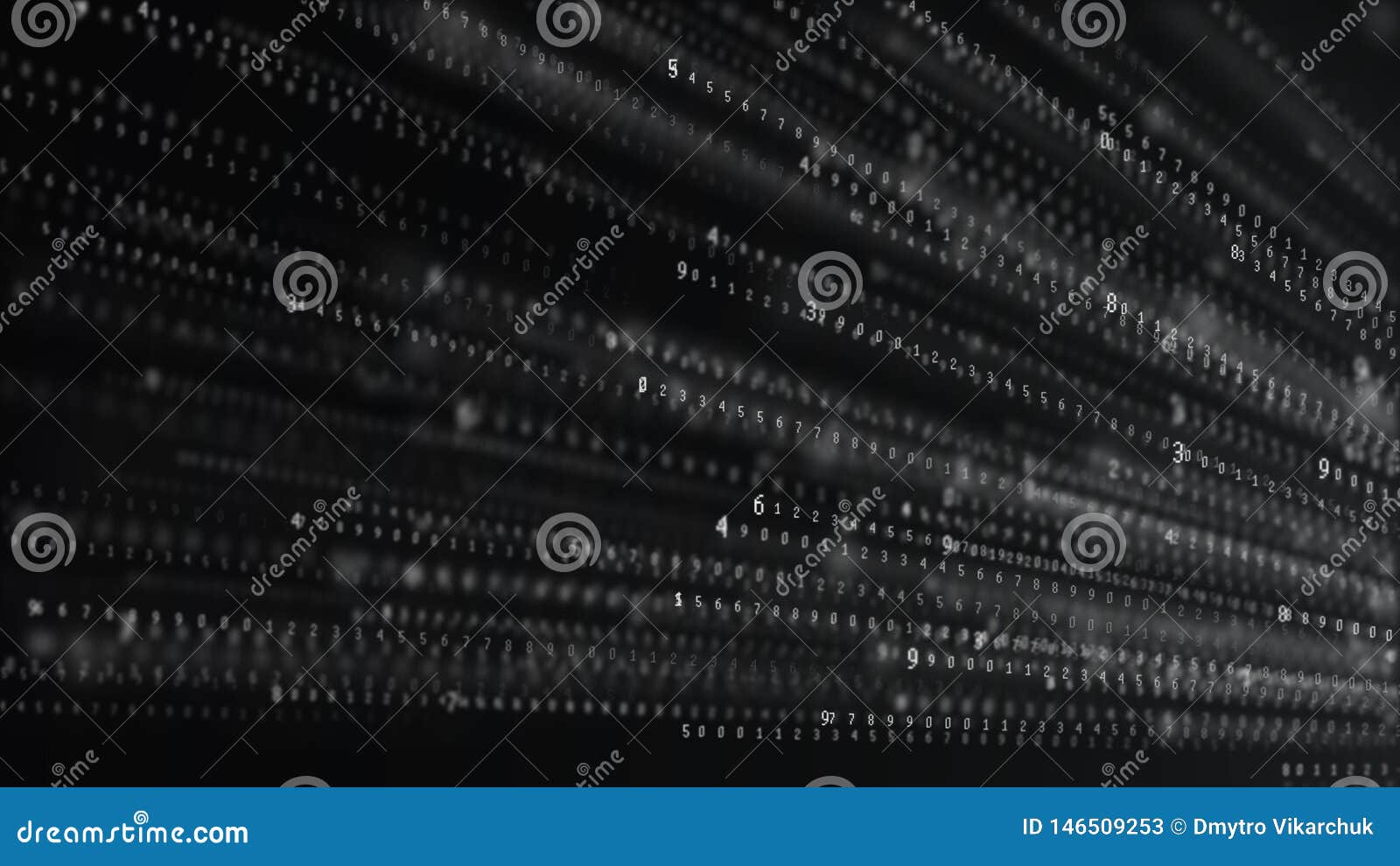 Binary Code Abstract Technology Background. Big Data. Coding or Hacker Concept. Binary Code ...