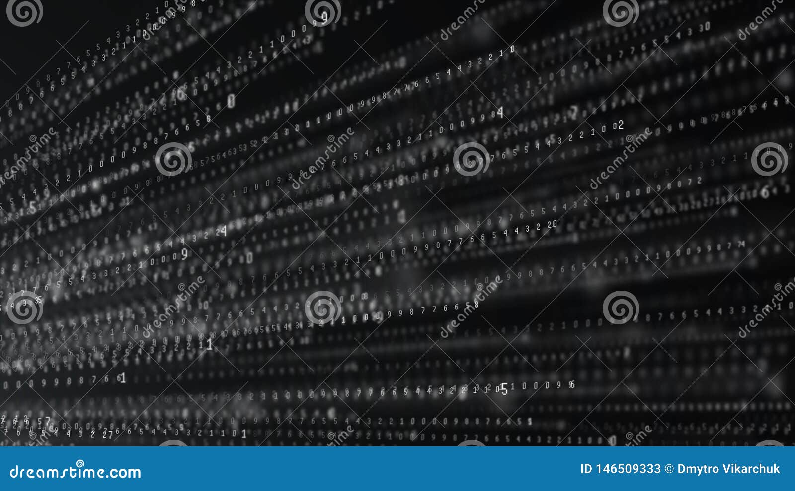 Binary Code Abstract Technology Background. Big Data. Coding or Hacker Concept. Binary Code ...