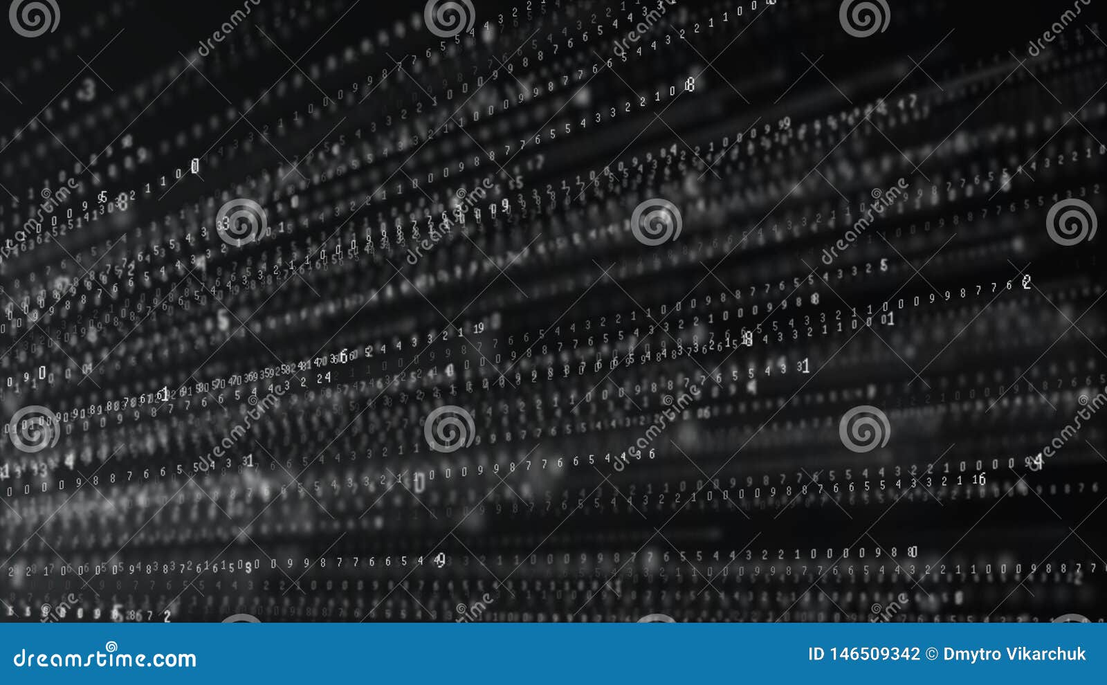 Binary Code Abstract Technology Background. Big Data. Coding or Hacker Concept. Binary Code ...