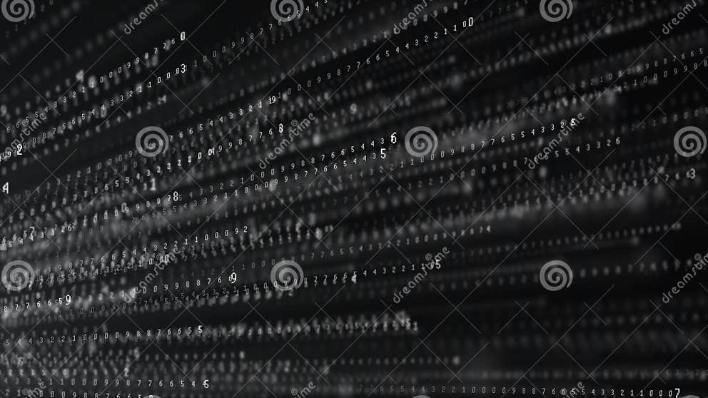 Binary Code Abstract Technology Background. Big Data. Coding or Hacker Concept. Binary Code ...