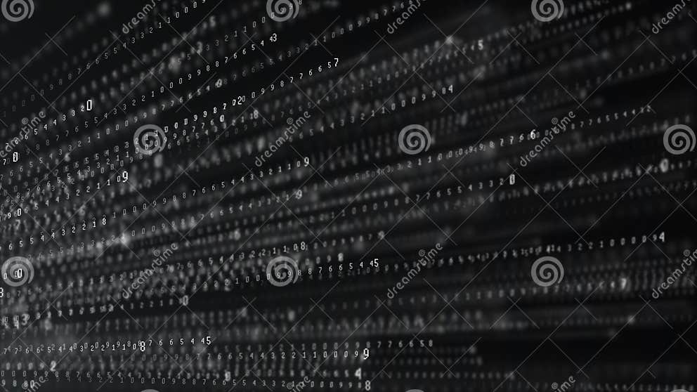 Binary Code Abstract Technology Background. Big Data. Coding or Hacker Concept. Binary Code ...
