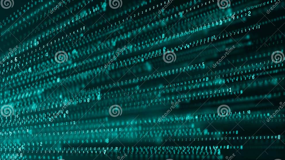 Binary Code Abstract Technology Background. Big Data. Coding or Hacker Concept. Binary Code ...