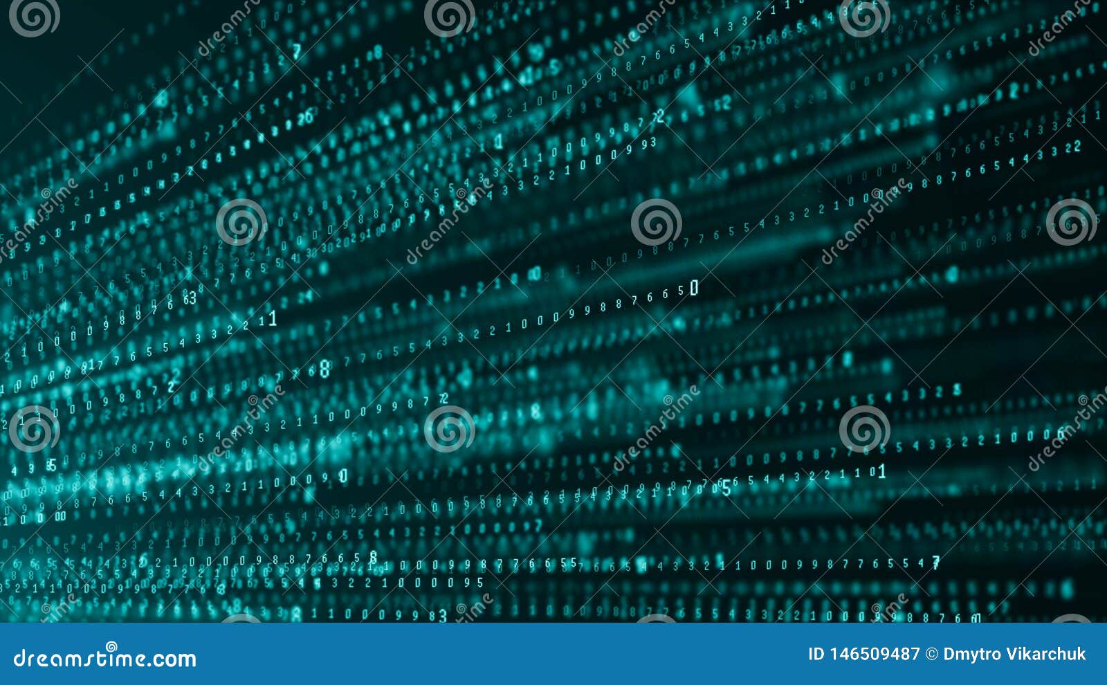 Binary Code Abstract Technology Background. Big Data. Coding or Hacker Concept. Binary Code ...