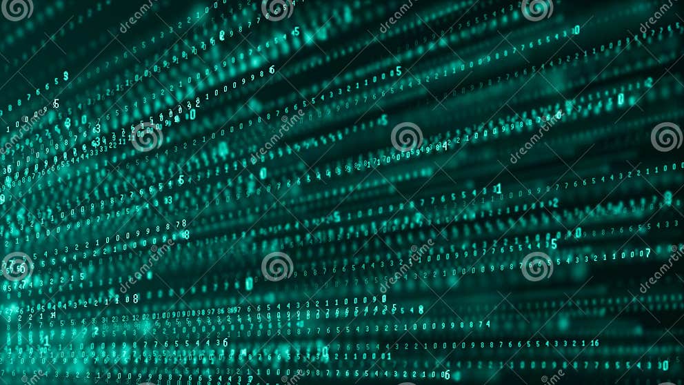 Binary Code Abstract Technology Background. Big Data. Coding or Hacker Concept. Binary Code ...