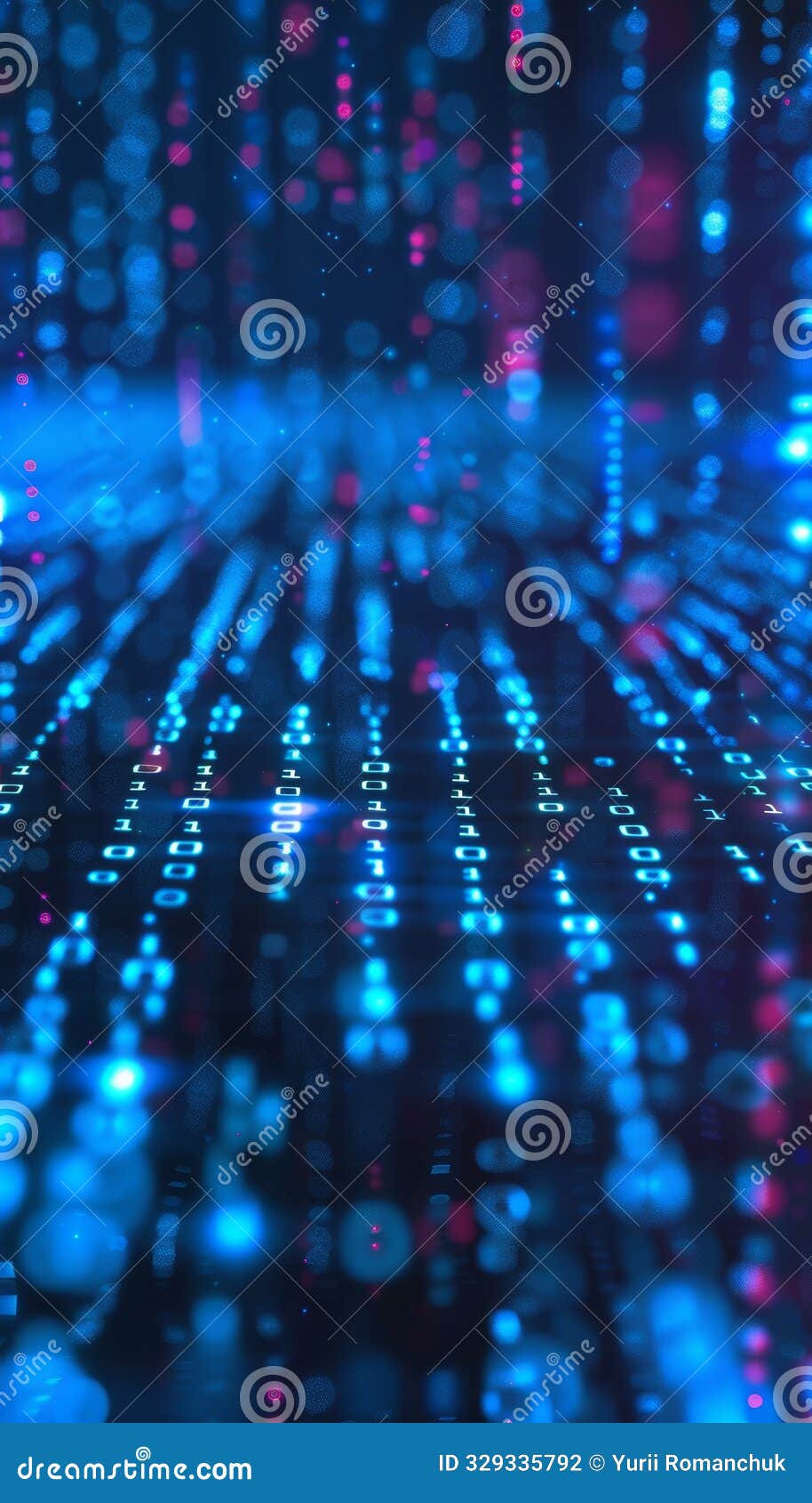 Binary Code And Ai Algorithms In Abstract Digital Background Realistic