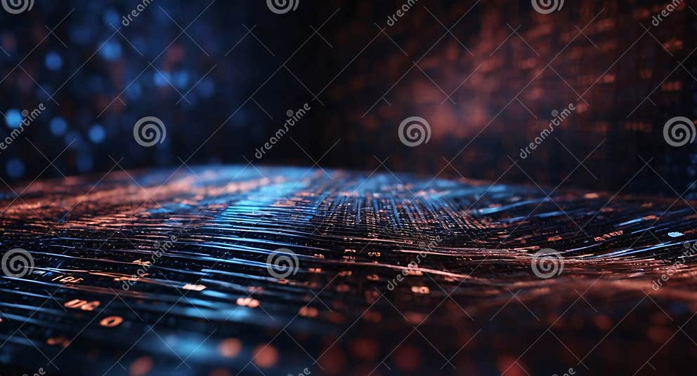 Binary Code and AI Algorithms Running in the Background, an Abstract Digital Background Stock ...