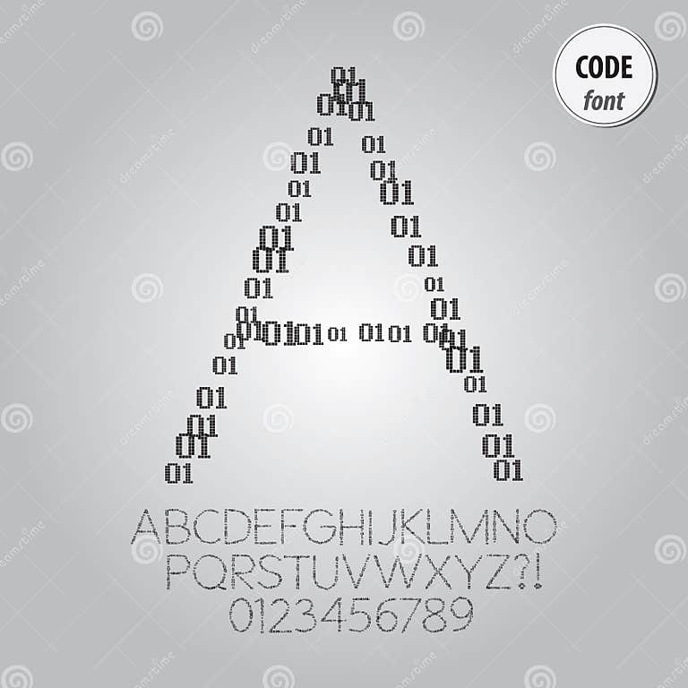 Binary Code Alphabet and Digit Vector Stock Vector - Illustration of ...