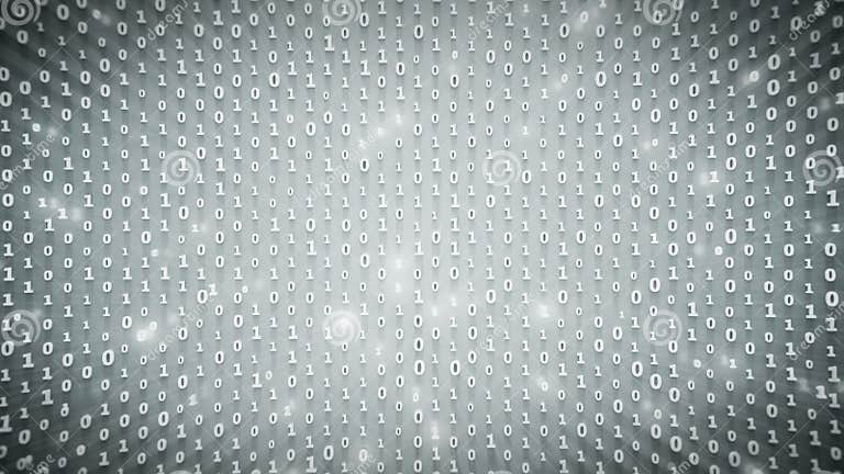 Binary Code Array with Glowing Blue Symbols 3D Render Stock Illustration - Illustration of ...