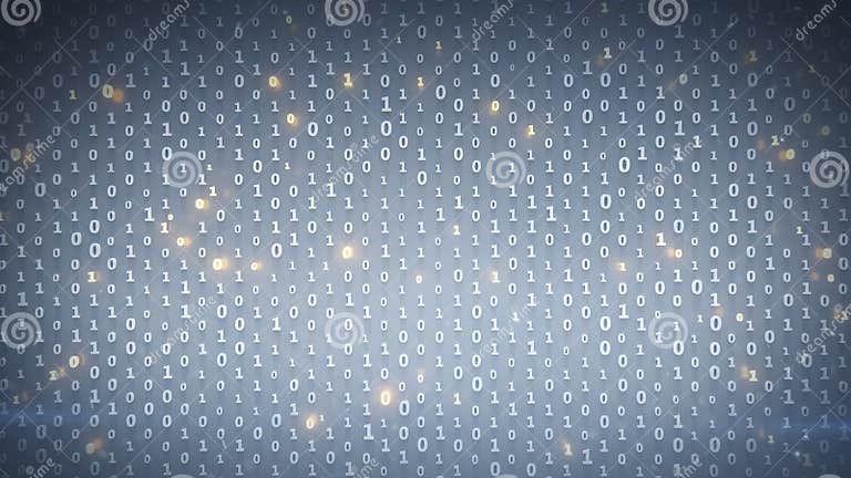 Binary Code Array with Glowing Symbols 3D Render Stock Illustration - Illustration of array ...